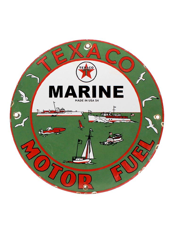 Vintage 1954 Texaco Marine Motor Fuel Porcelain Gas Pump Plate Sign – I ...