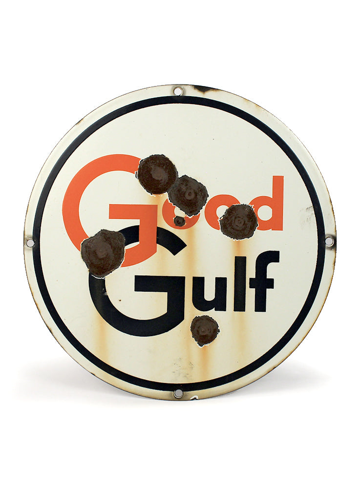 Vintage Signs - Good Gulf Porcelain Circle Sign – I Crave Cars