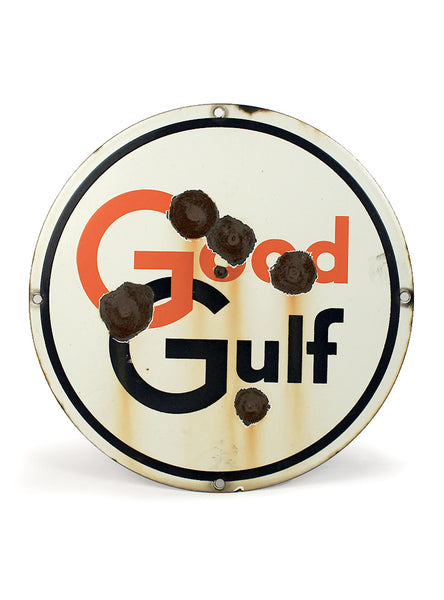 Vintage Signs - Good Gulf Porcelain Circle Sign – I Crave Cars